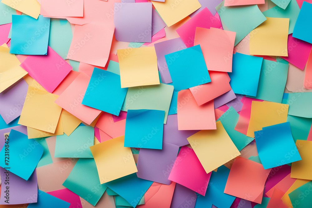 Colorful abstract background pattern of empty sticky notes, colorful ...