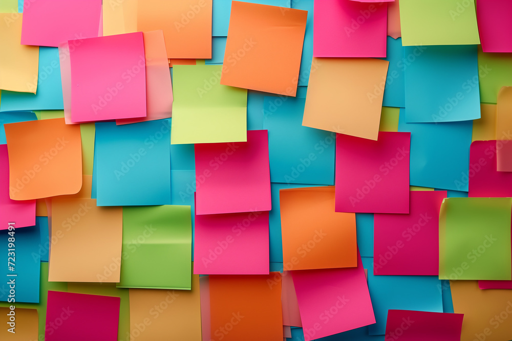 Colorful abstract background pattern of empty sticky notes, colorful ...