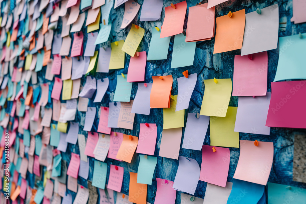 Colorful Abstract Background Pattern Of Empty Sticky Notes Colorful Set Of Blank Sticky Notes