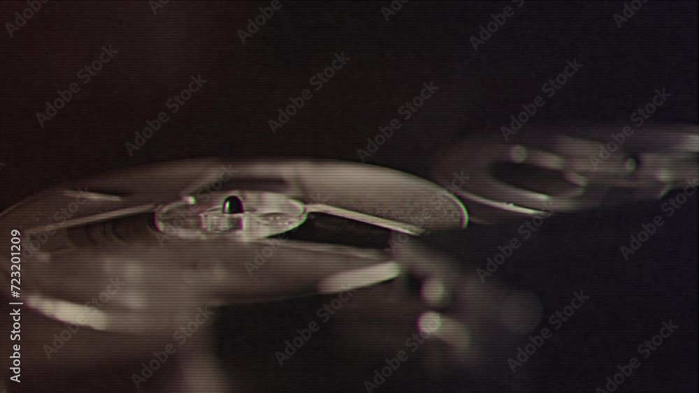 Vidéo Stock Vintage audio cassette tape recorder playing. Old school ...