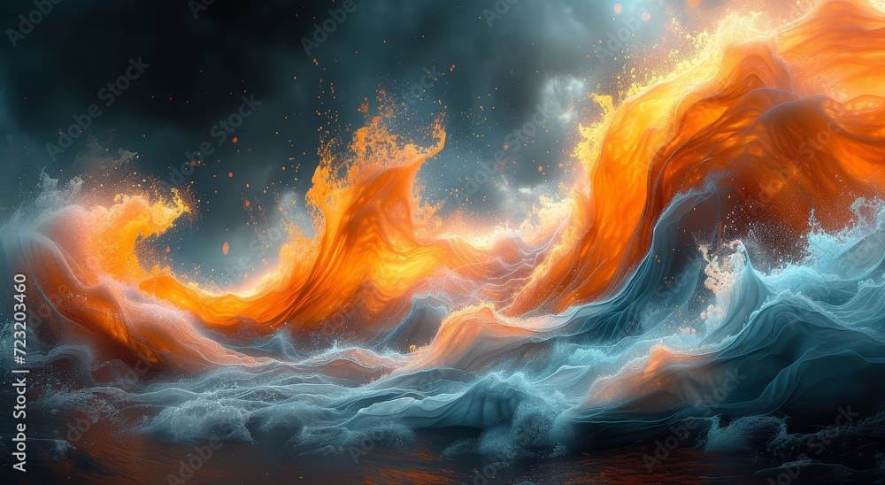 An ethereal masterpiece captured in vivid hues, a swirling cloud of ...