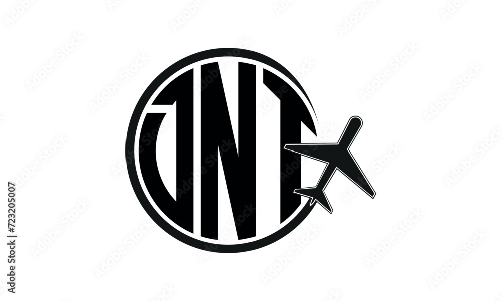 DNT three initial letter circle tour & travel agency logo design vector ...