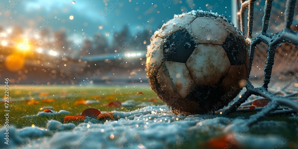 Soccer game moment captured in golden hour. dynamic and realistic ...