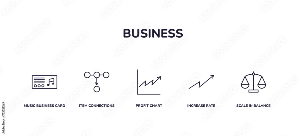editable outline icons set. thin line icons from business collection ...