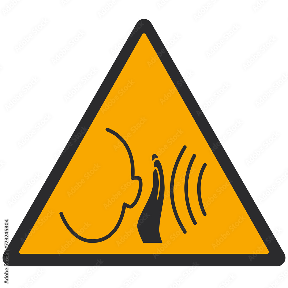 WARNING PICTOGRAM, WARNING; SUDDEN LOUD NOISES ISO 7010 - W038 Stock ...