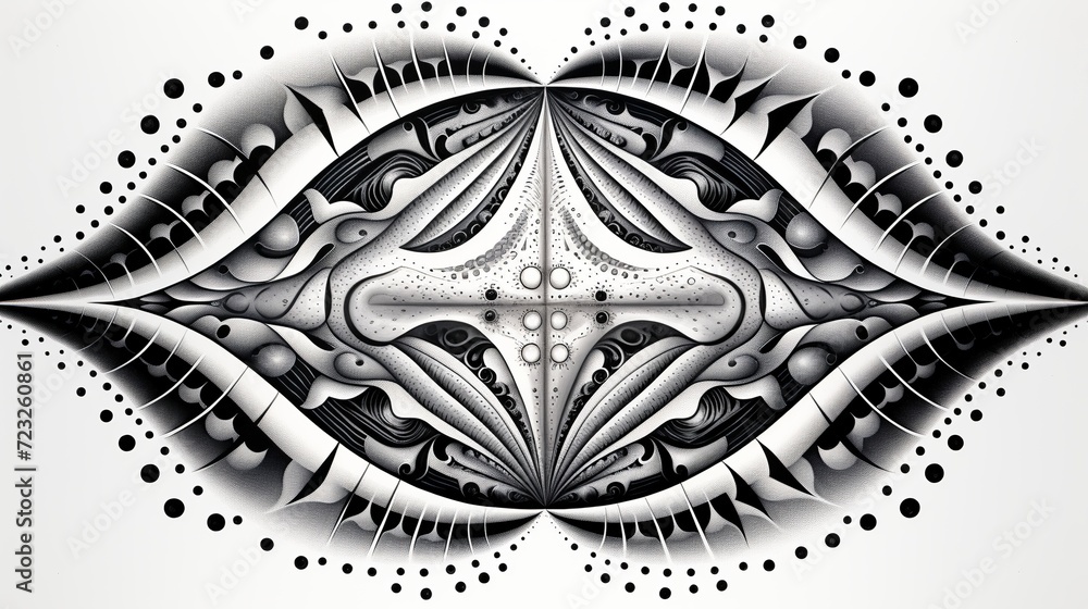 Zentangle stylized manta ray, mobula, devil fish. Black and white ...