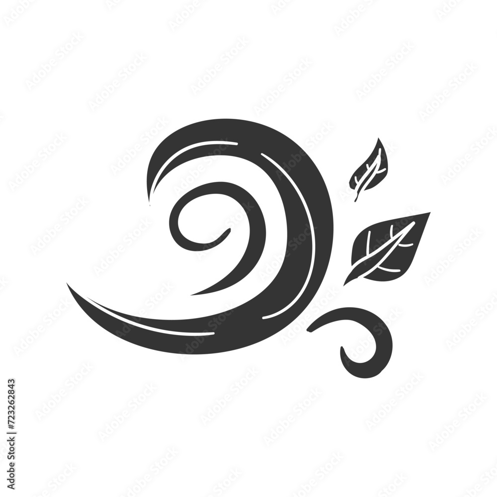 Wind Icon Silhouette Illustration. Weather Vector Graphic Pictogram ...