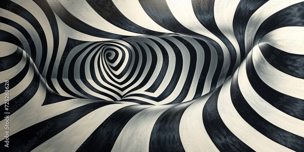 An abstract design inspired by the Op Art movement, with optical ...