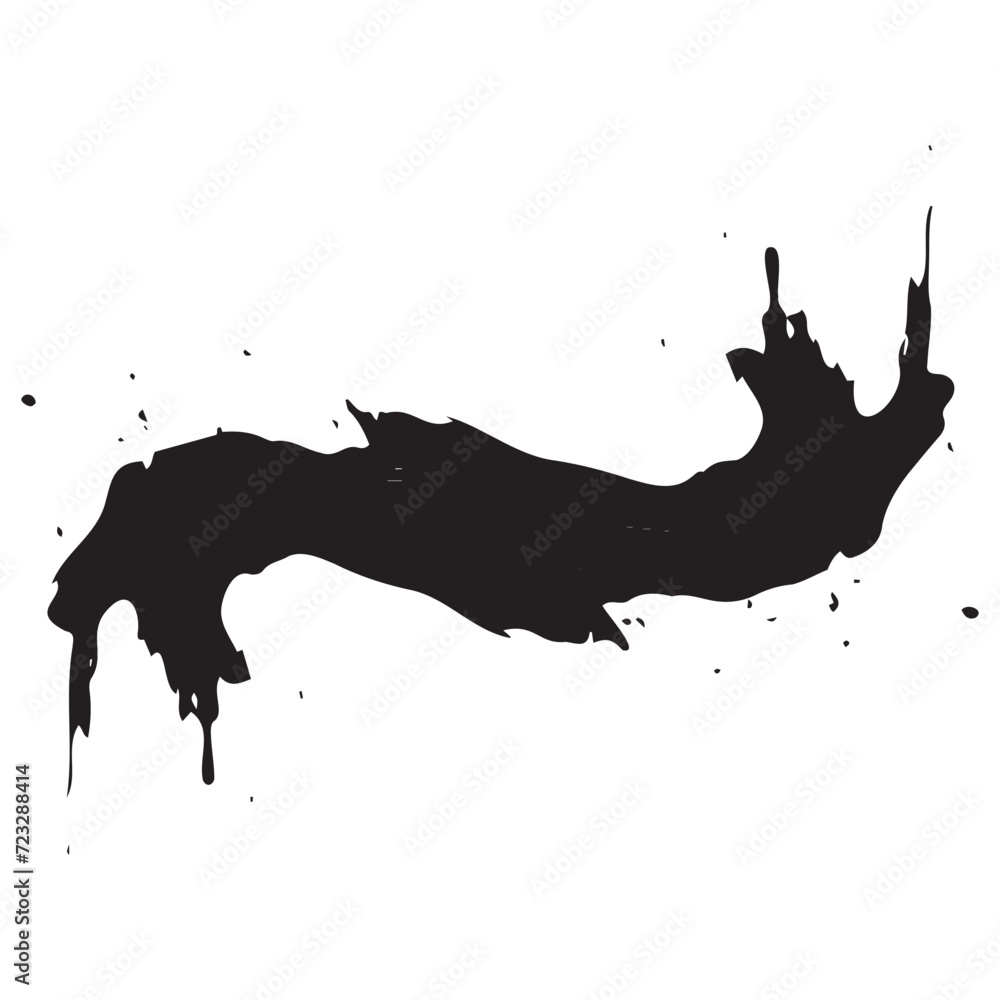 Vecteur Stock Ink brush stroke isolated on transparent background ...