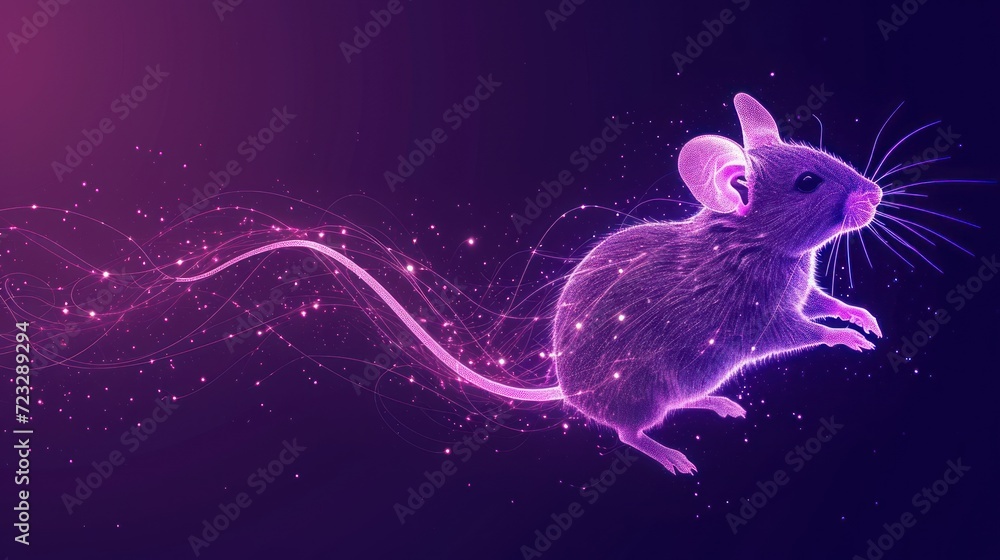 a computer generated image of a mouse on a purple and pink background ...
