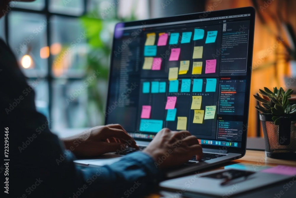 Navigating Success with Kanban Board Framework. Business Developer ...