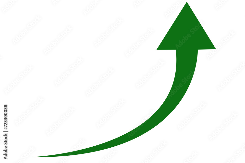green arrow curved moving up ward direction transparent background png ...