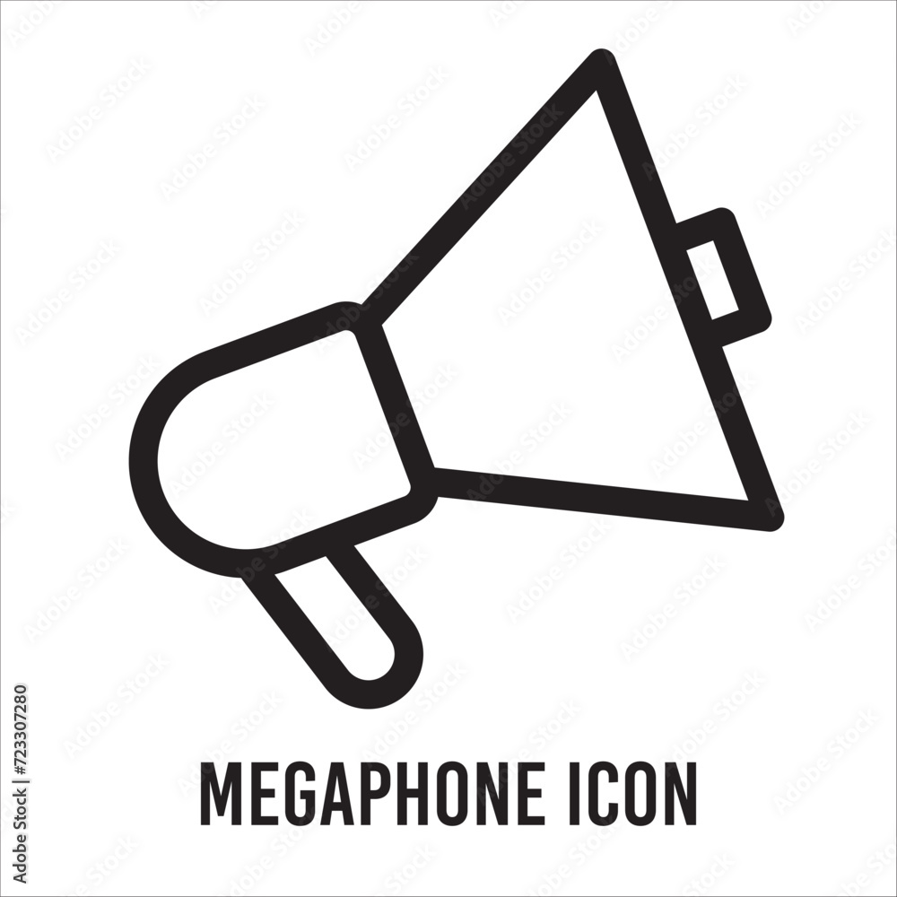 Megaphone icons. Electric megaphone symbol with sound. Loudspeaker ...