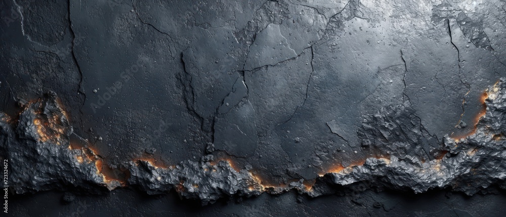 a close up of a piece of rock with fire coming out of the crack in the ...