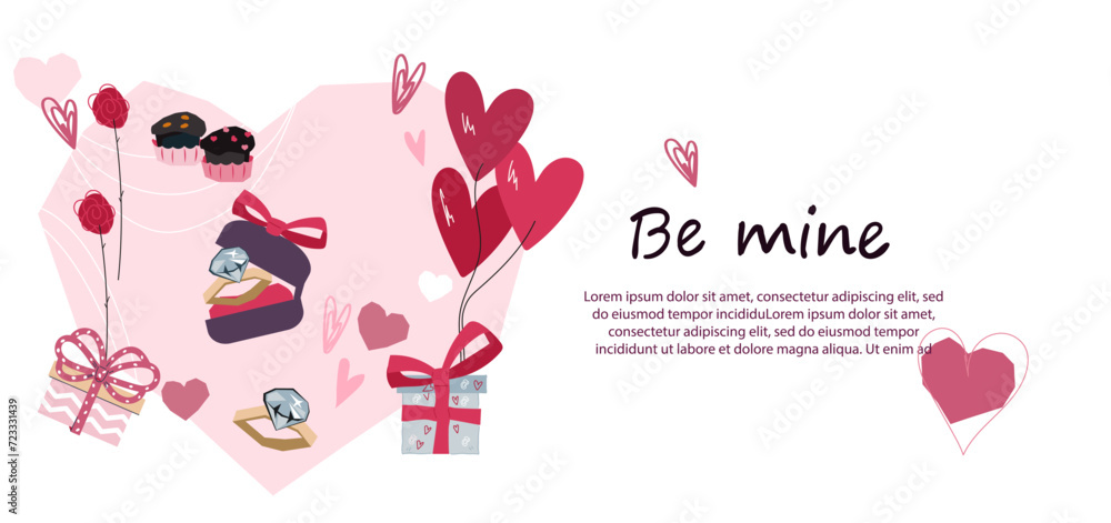 Declaration of love and marriage proposal card, Valentine's Day ...