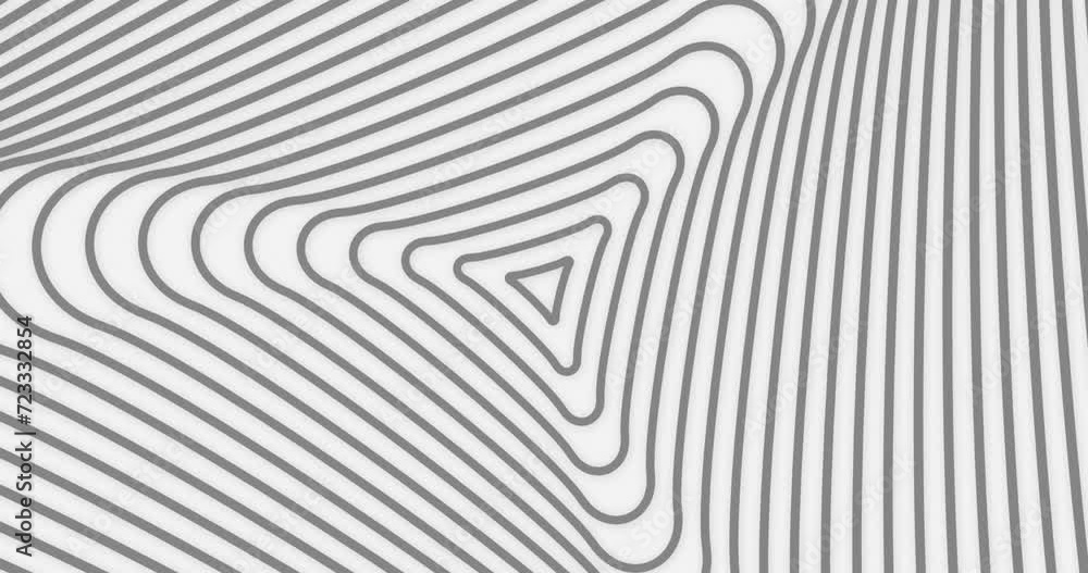 White color growing triangle rings oscillating like radio waves over ...