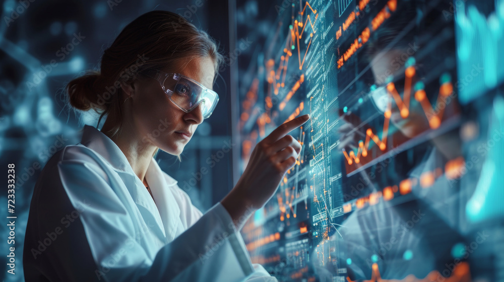 Global warming, Scientist Analyzing Rising Temperature Trends on Graph ... Global warming, Scientist Analyzing Rising Temperature Trends on Graph ...