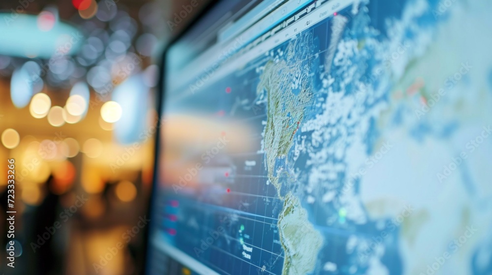 Global warming, Computer Screen Highlighting Climate Change Data Trends ...