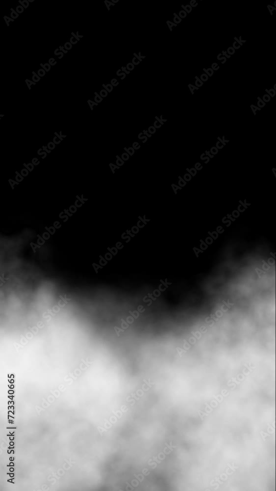 Billowing Mist: Subtle Animated Fog Against Vertical Black Screen ...