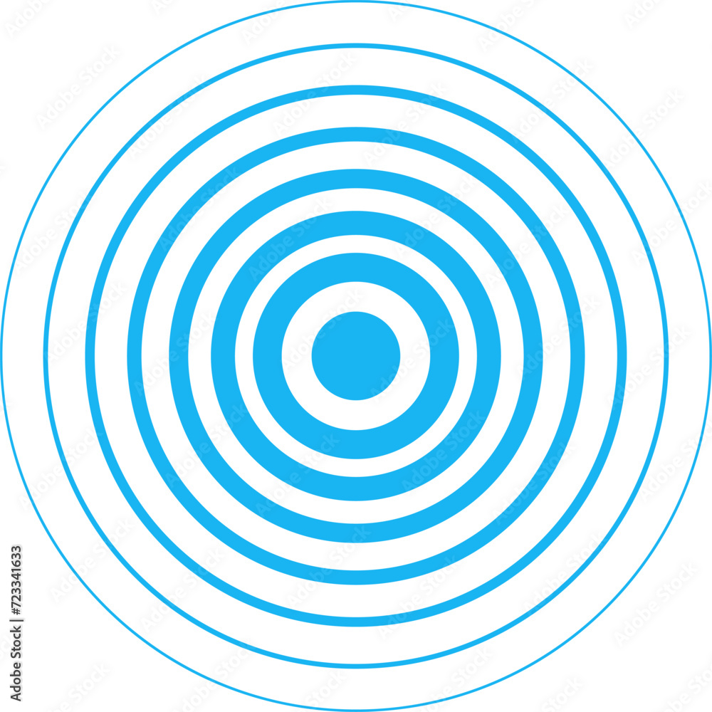 Radar vector icons. Signal concentric circles. Sound wave background ...