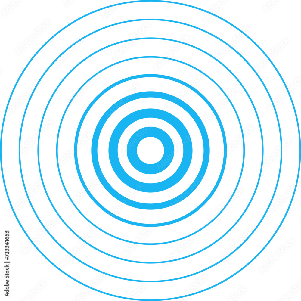 Radar vector icons. Signal concentric circles. Sound wave background ...