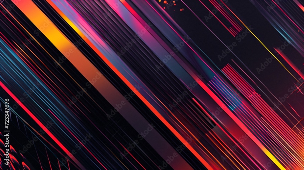 Dynamic diagonals of vibrant gradients unfold on the dark backdrop ...