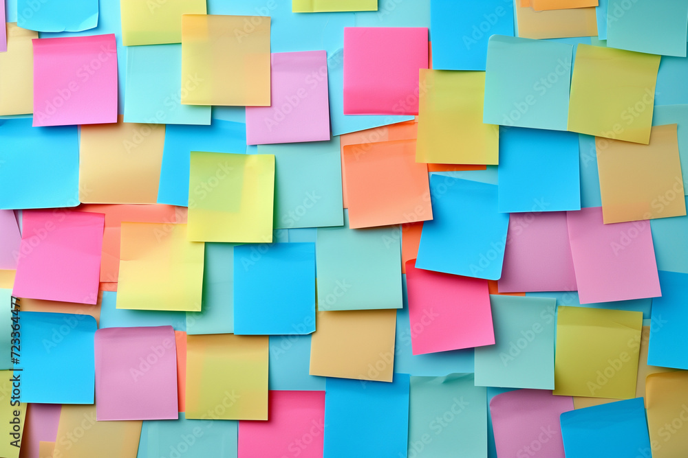 Colorful abstract background pattern of empty sticky notes, colorful ...