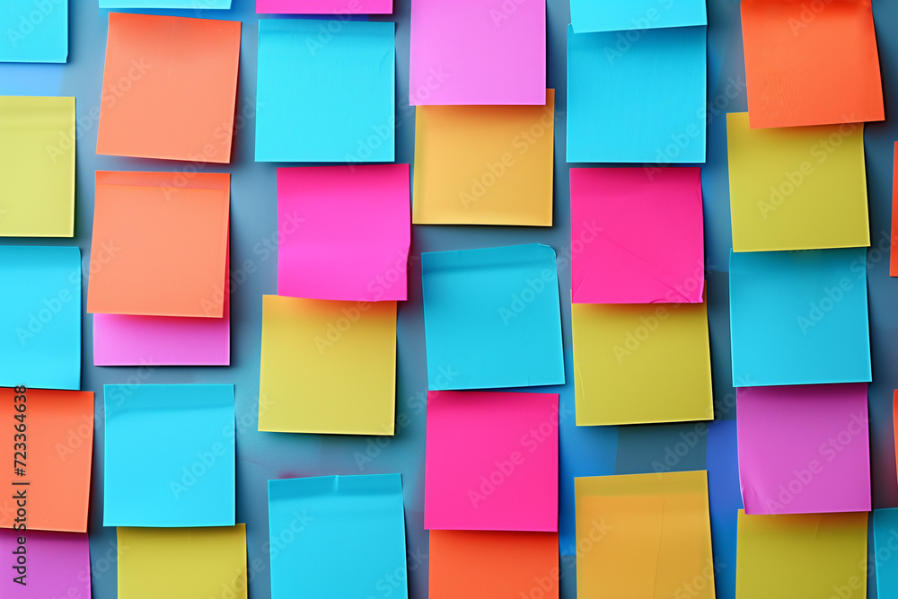 Colorful abstract background pattern of empty sticky notes, colorful ...