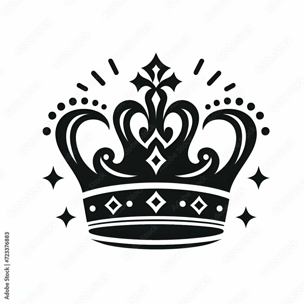 crown icon. royal and queen icon black and white. logo for crown. sign ...