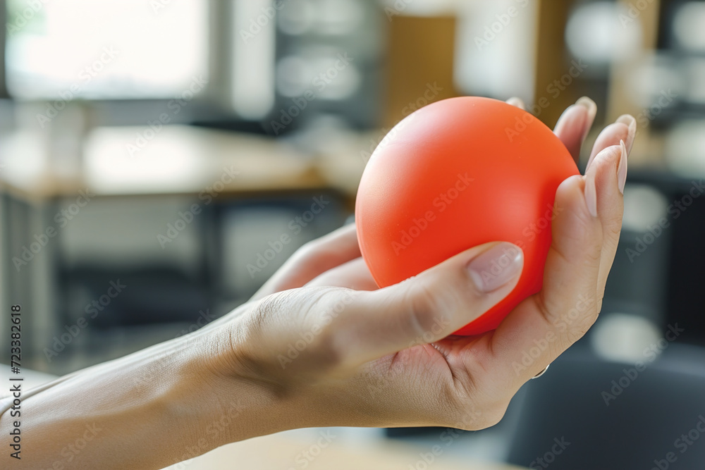 Stress ball, Close-ups of hands using stress-relief and hand exercise ...