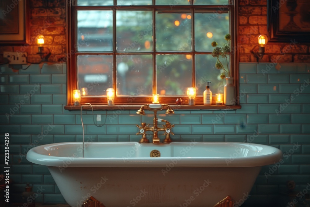 An inviting oasis awaits as flickering candlelight dances upon the ...