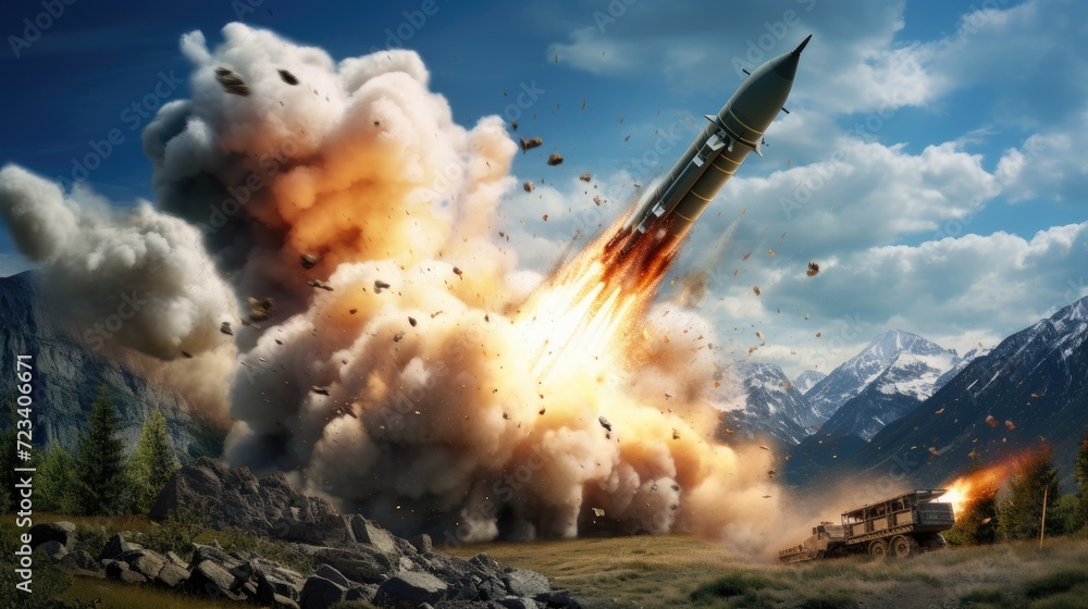 missiles aimed at the sky, showcasing the readiness and capability to defend against nuclear ...