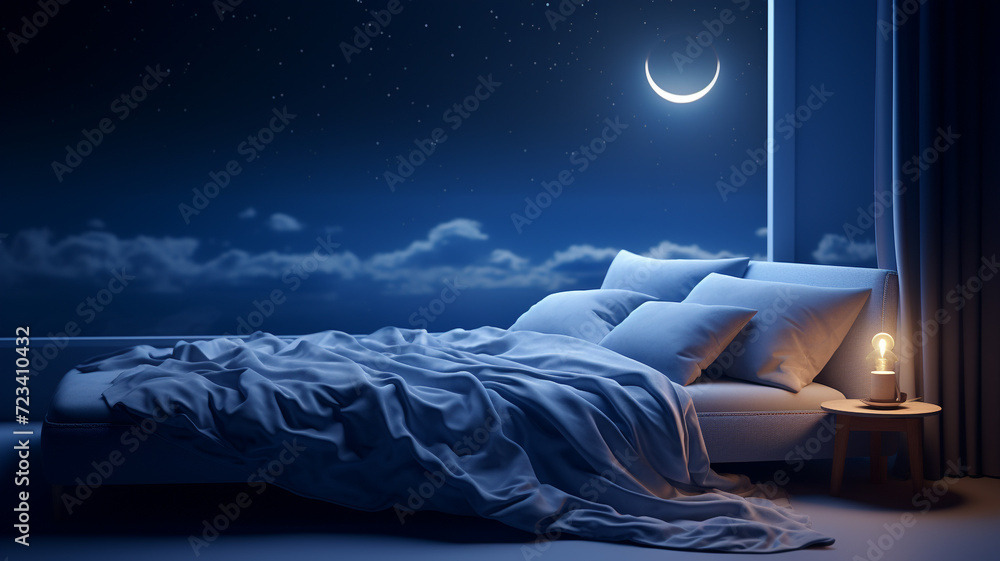 Sleep day, asleep and health problems, insomnia, soft bed time night ...