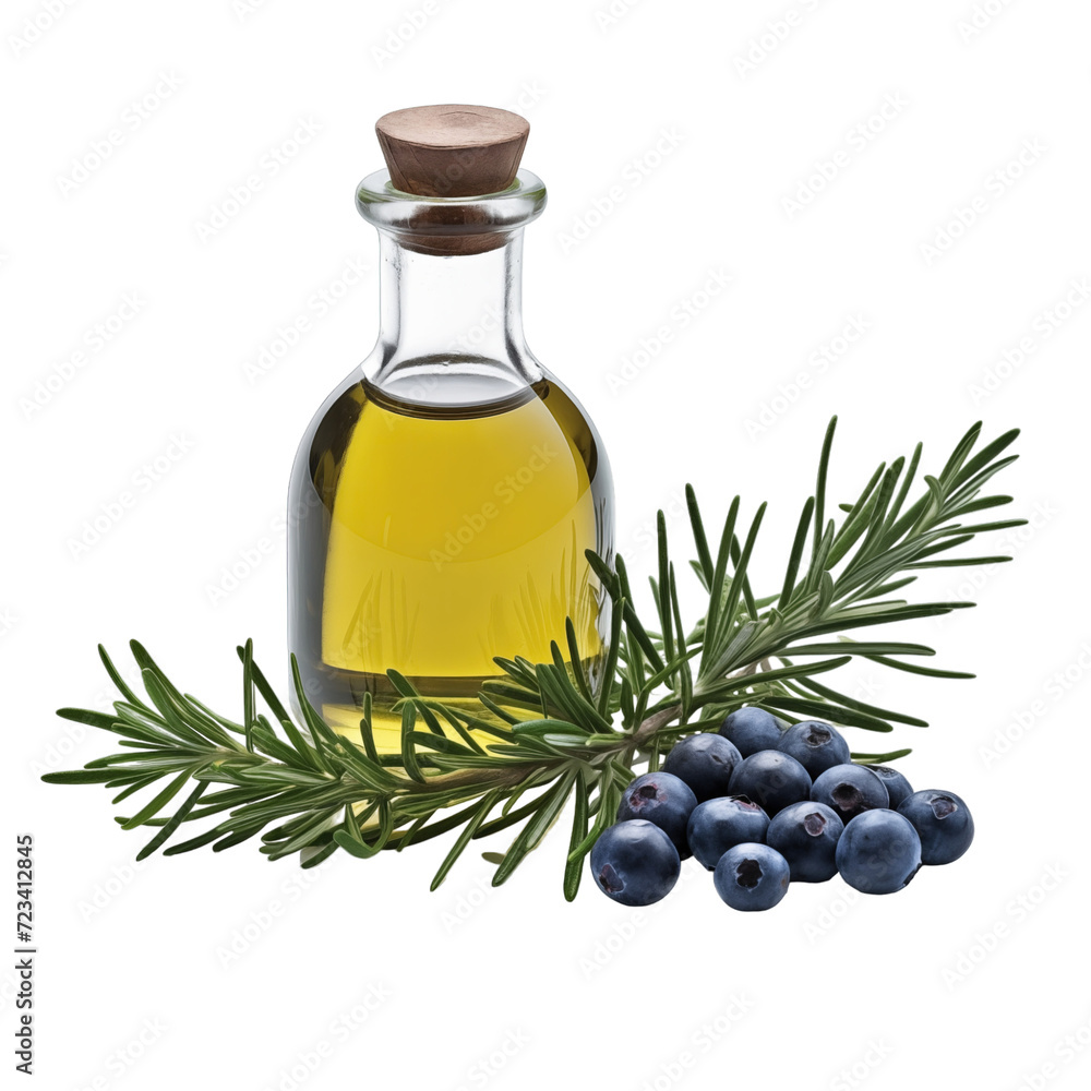 fresh raw organic juniper oil in glass bowl png isolated on white ...