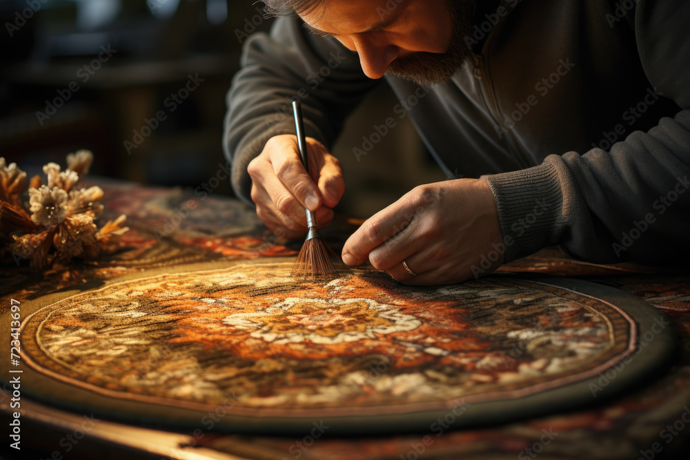 Crafting a handmade rug, using traditional techniques for a unique home ...