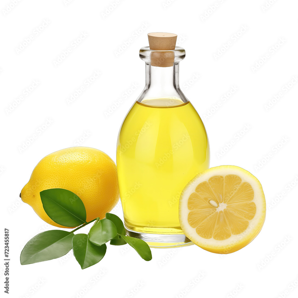 fresh raw organic lemon oil in glass bowl png isolated on white ...
