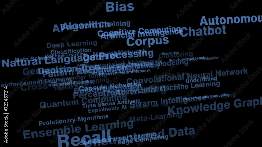 Vidéo Stock Ai algorithm technology neural network lettering on black background unveiling power ...