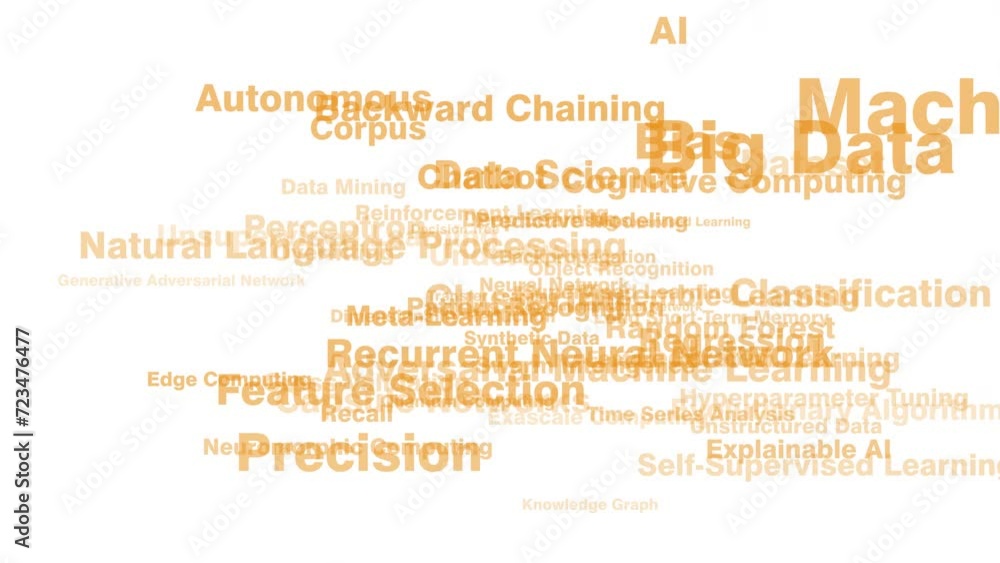 Neural network lettering exploring technology of ai, deep learning, and algorithms for machine ...