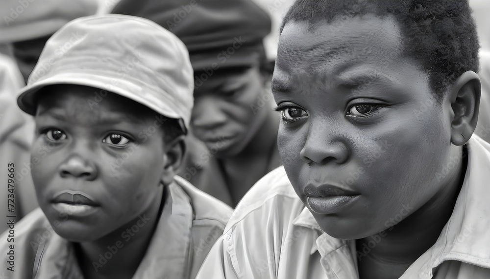 Ai generated photo of black people in black and white for black History ...