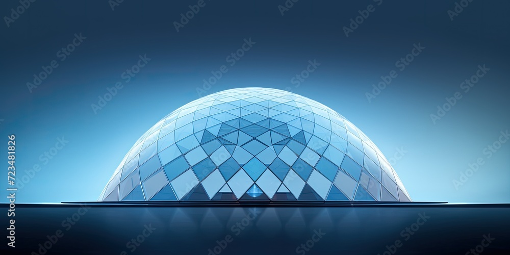 Isolated image of modern dome-shaped roof in commercial building, with ...