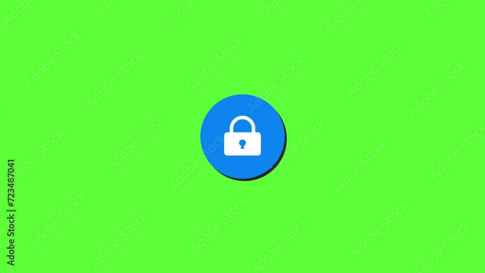 4K motion graphics animation of unlock and lock button on chroma key ...