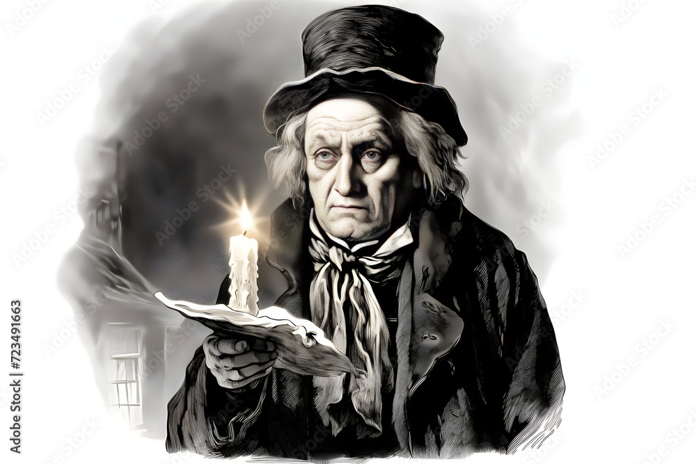 Foto de Victorian Era Illustration of Ebenezer Scrooge from Charles ...
