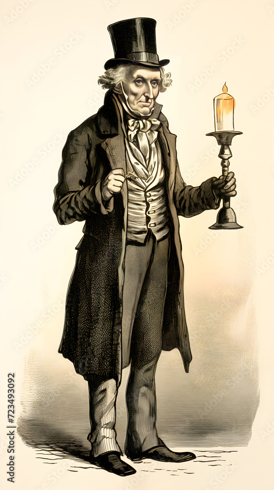 Foto de Victorian Era Illustration of Ebenezer Scrooge from Charles ...