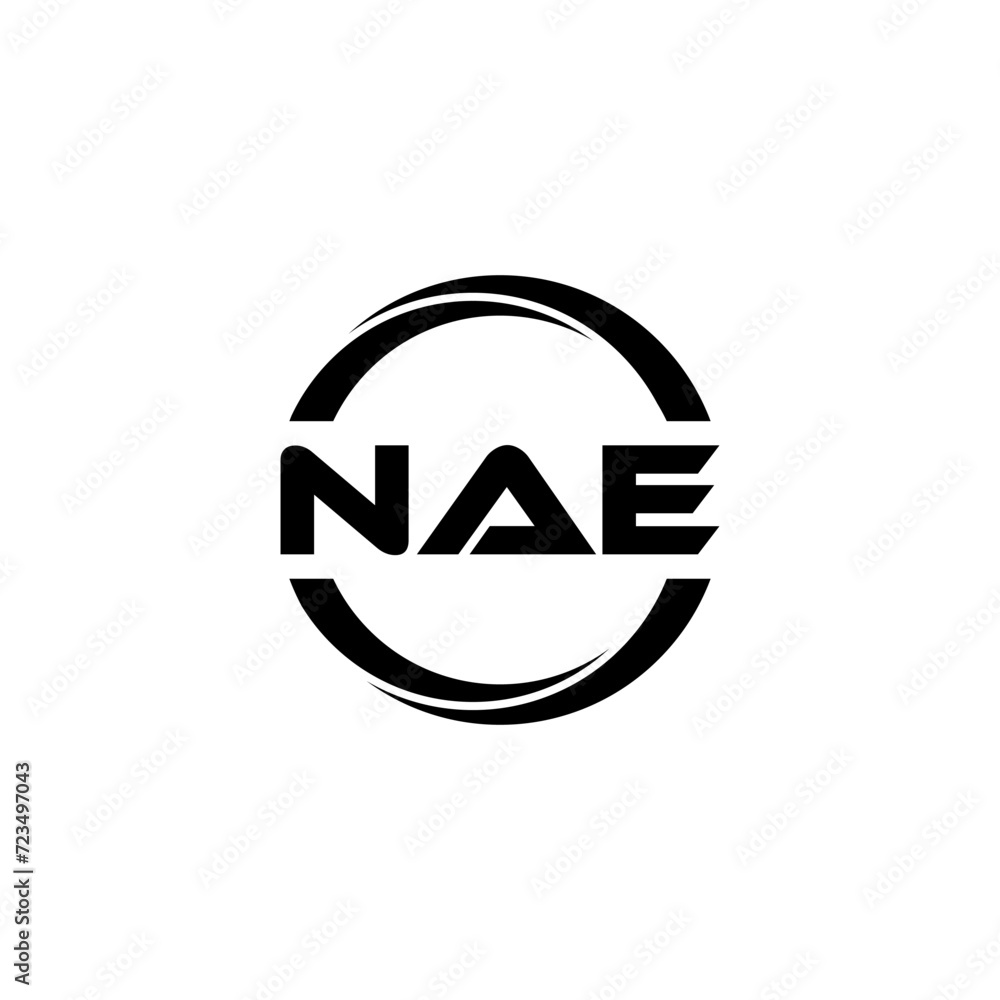 NAE letter logo design with white background in illustrator, cube logo ...
