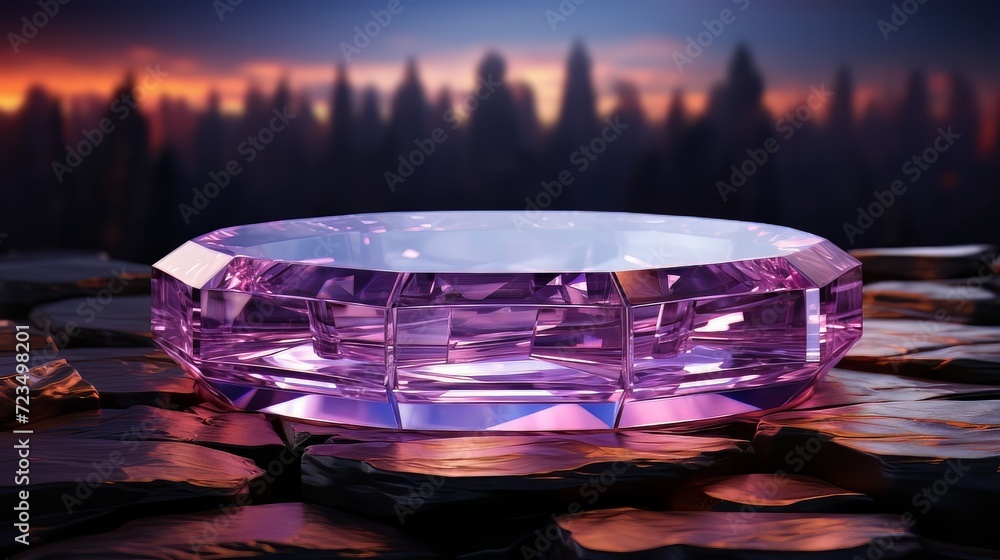 Crystal podium diamond 3d background display glass jewelry product ...
