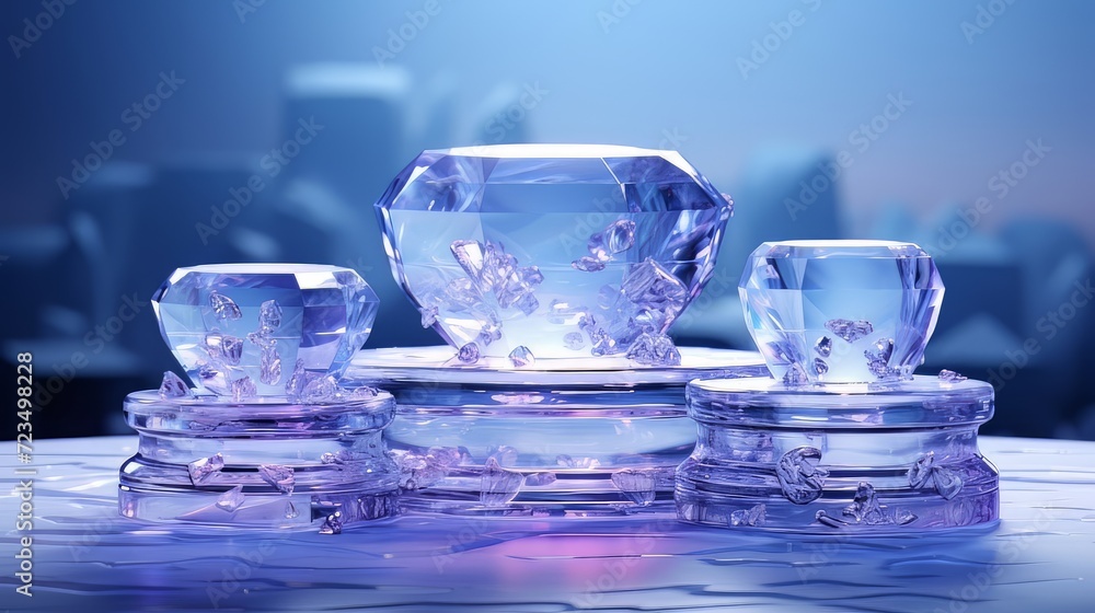 Crystal podium diamond 3d background display glass jewelry product ...