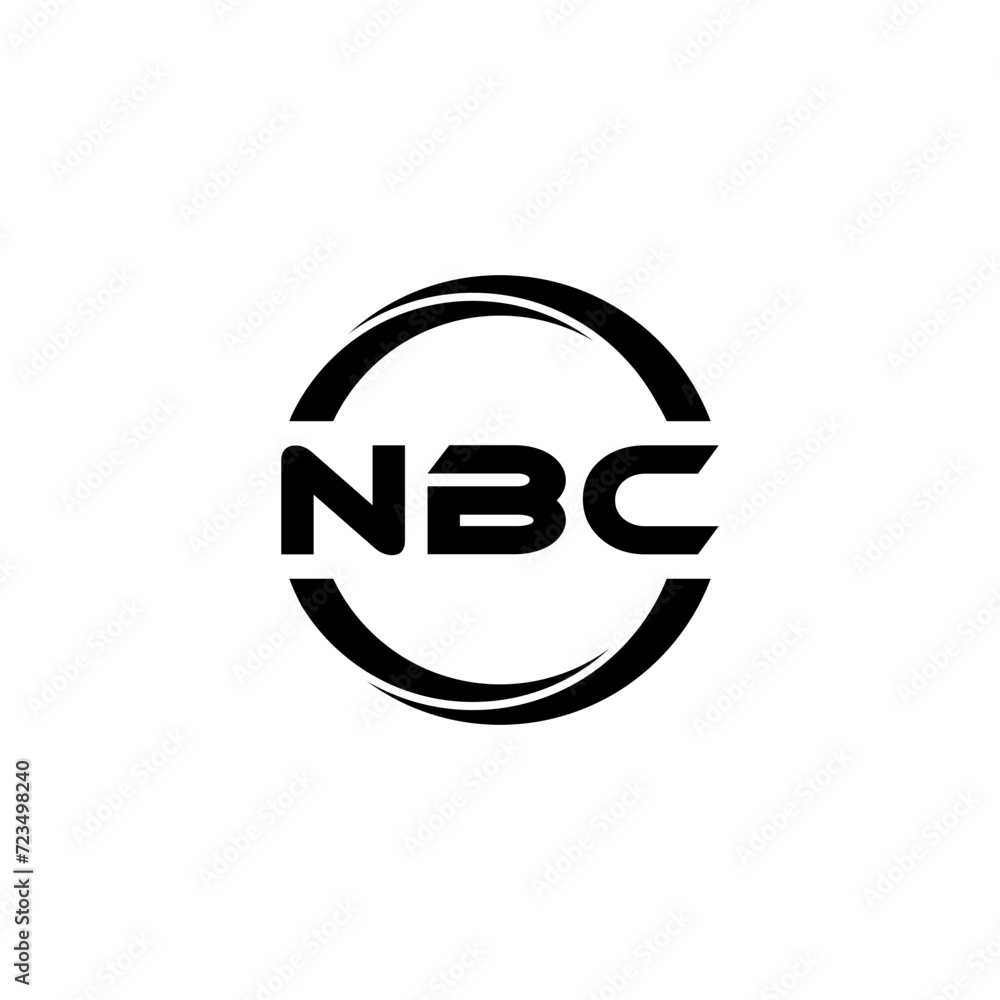 NBC letter logo design with white background in illustrator, cube logo ...