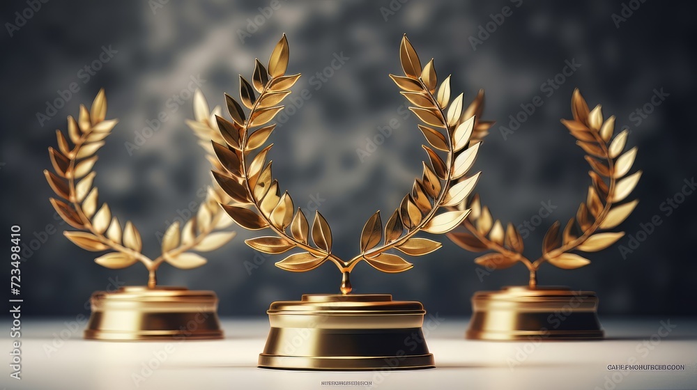 Winner award podium prize silver gold trophy win champion pedestal ...