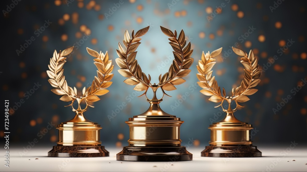 Winner award podium prize silver gold trophy win champion pedestal ...