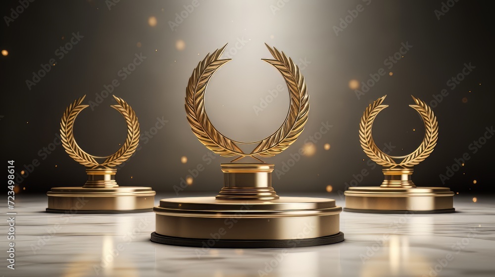 Winner award podium prize silver gold trophy win champion pedestal ...
